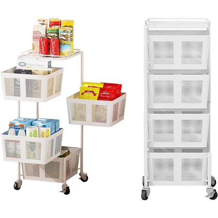 Slim Metal Wire 3 Tier Free-Standing Bathroom Shelving Unit, Small ...