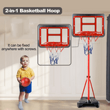 Indoor/Outdoor Kids Basketball Set with Portable Hoop, Adjustable ...