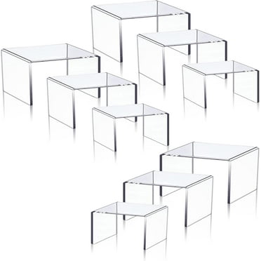 Grace Black Acrylic Buffet Riser Box Smooth Surface Stackable Acrylic ...