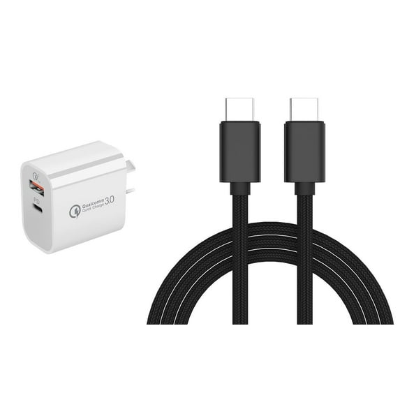 18W 2 Port (USB-C Power Delivery/USB-A Quick Charge 3.0) Wall Charger ...