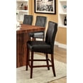 Brown Cherry Upholstered Padded Leatherette Parson Chairs Set of 2pc ...