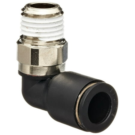 Legris 3109 60 18 Nylon & Nickel-Plated Brass Push-to-Connect Fitting, 90 Degree Elbow, 3/8 ...