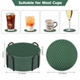 8-Pack Silicone Drink Coasters with Holder, Non-Slip Coaster Set for ...