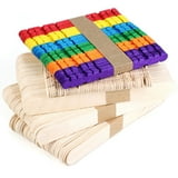 GOOHOCHY Colored Craft Sticks for Kids Playing Smooth and Safe DIY Wood ...