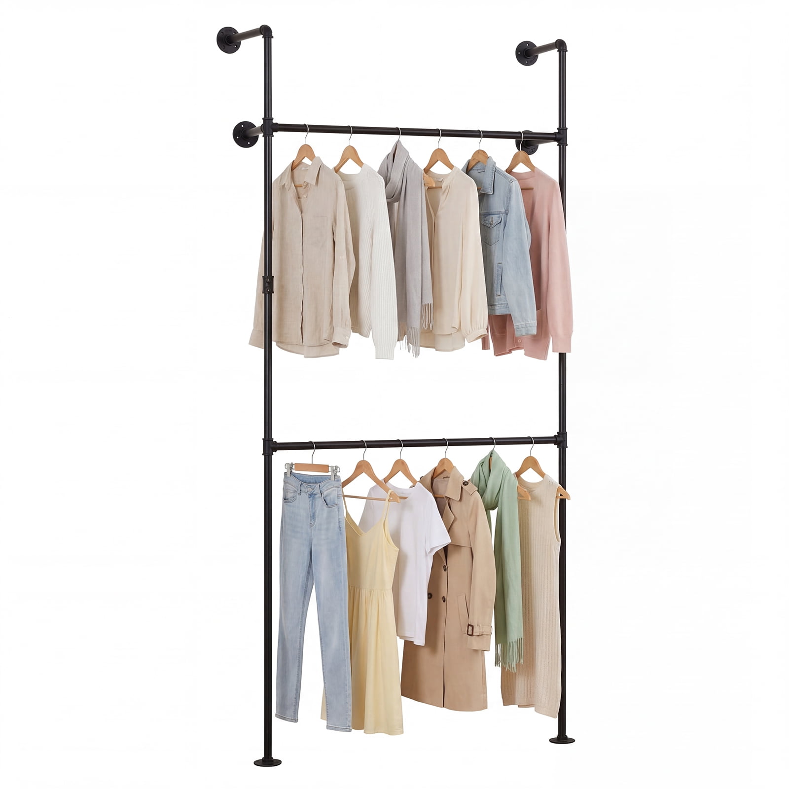 Click here for Gymax Industrial Pipe Clothing Rack Wall Mounted H... prices