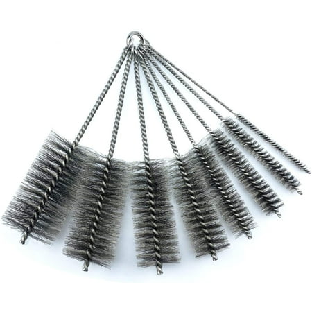 Pipe Cleaning Brush Set Stainless Steel Bristles, 8 Piece Variety Pack ...