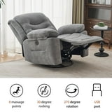 Sfxingyou Large Power Swivel Rocker Recliner with Massage and Heat, USB ...
