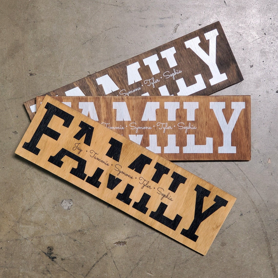 Personalized Family Name Sign - Handmade Rustic Wood Sign, Customizable ...