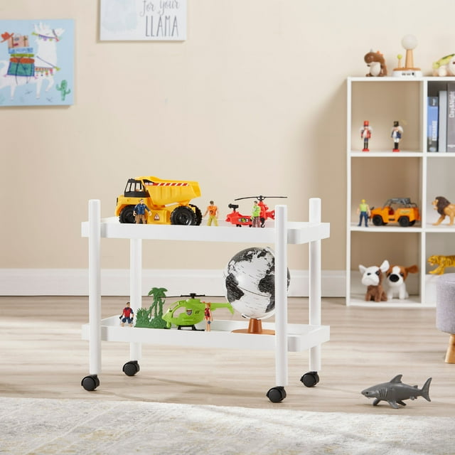 Mainstays Kids 2-Tier Storage Cart, White - Walmart.com