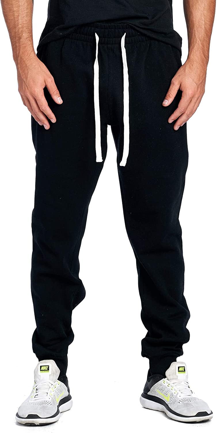 PROGO USA Men's Joggers Sweatpants Basic Fleece Marled Jogger Pant ...