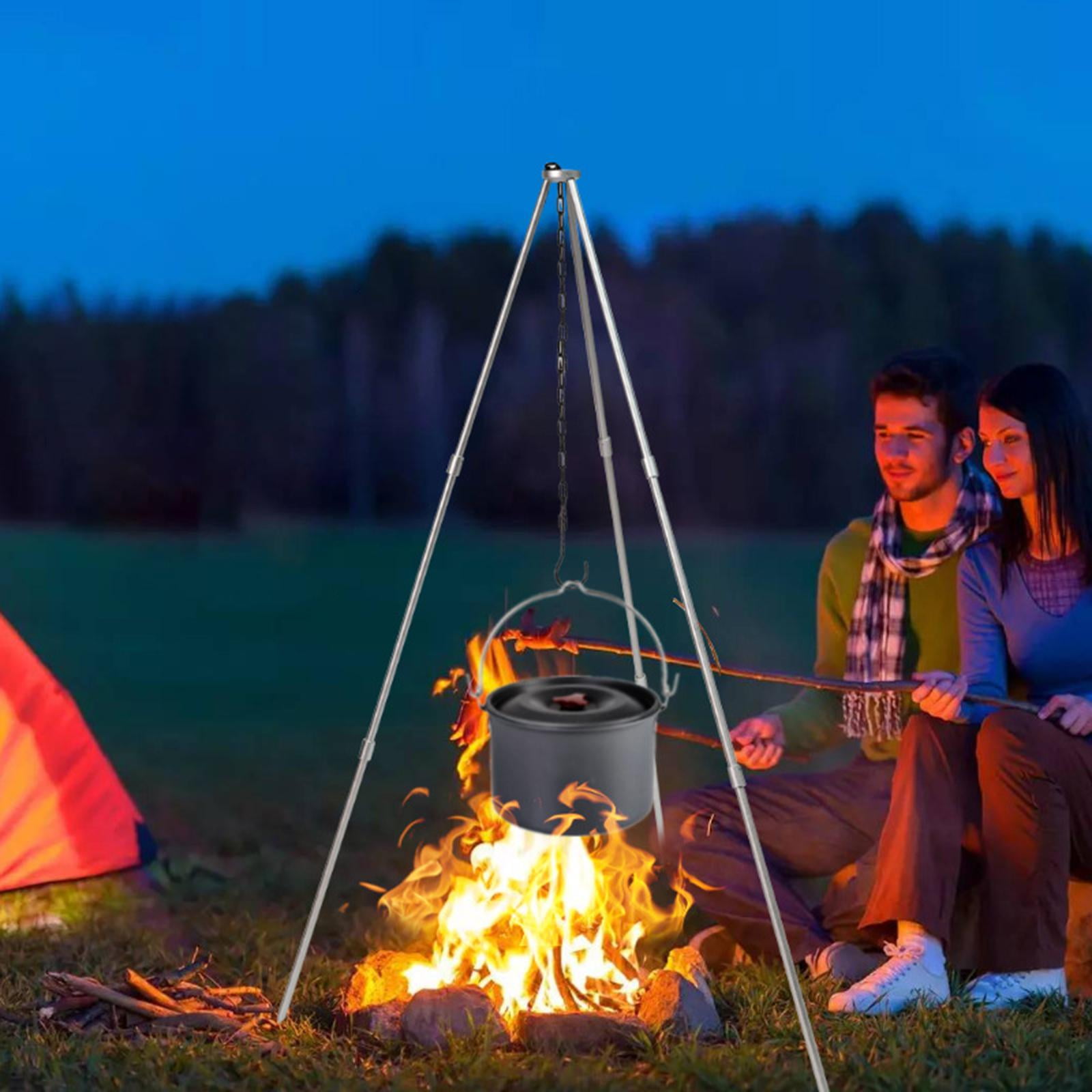 with Hanging Chain Camping Tripod Portable Barbecue Hanging / Storage ...