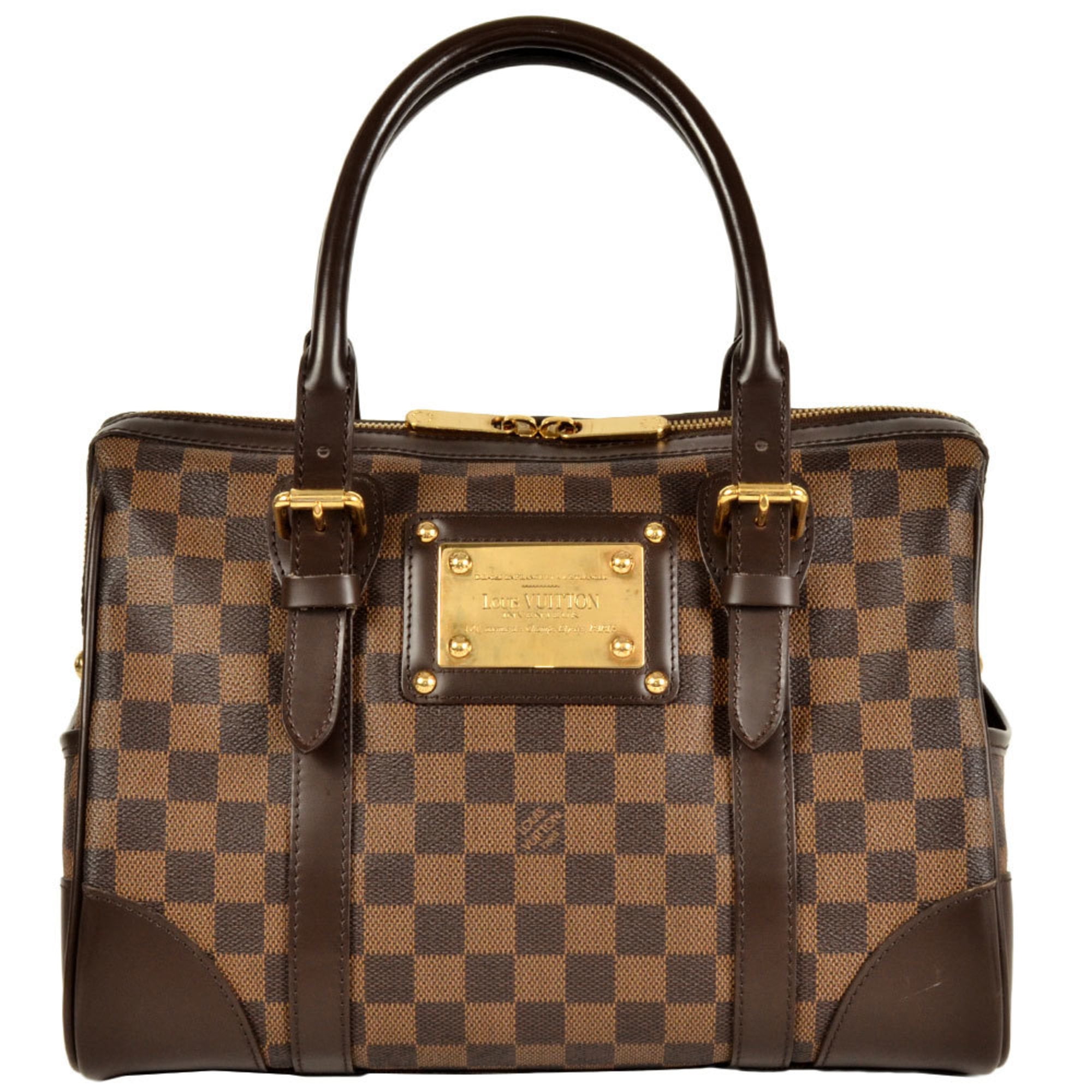 Pre-Owned Louis Vuitton Berkeley Handbag Damier Ebene N52000 Brown ...