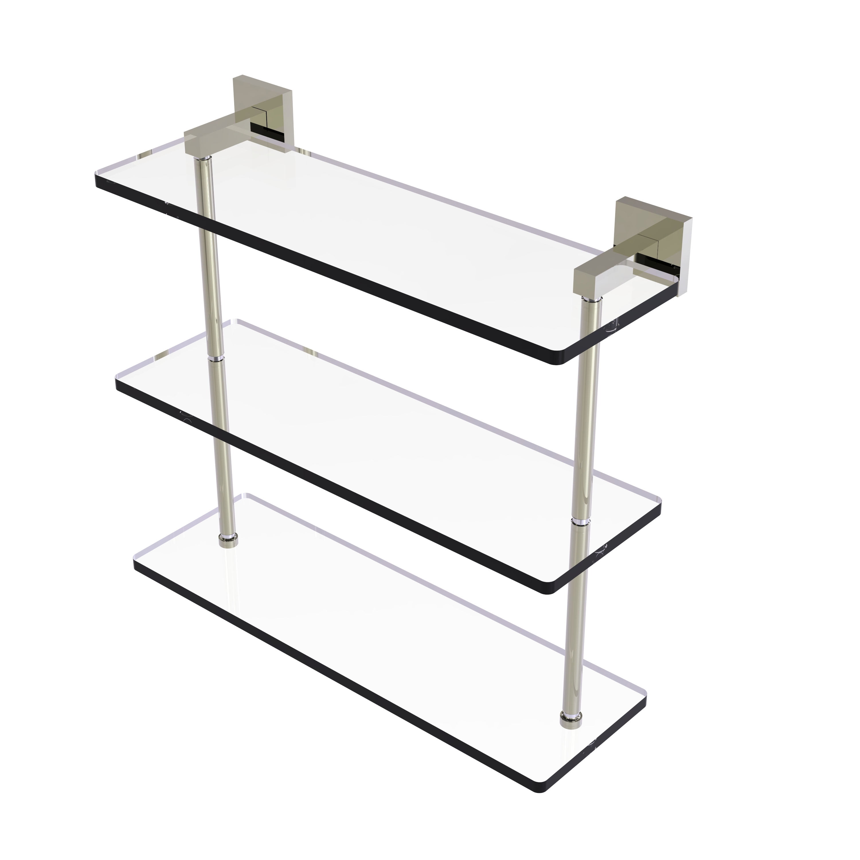 Montero Collection 16 Inch Triple Tiered Glass Shelf - Walmart.com