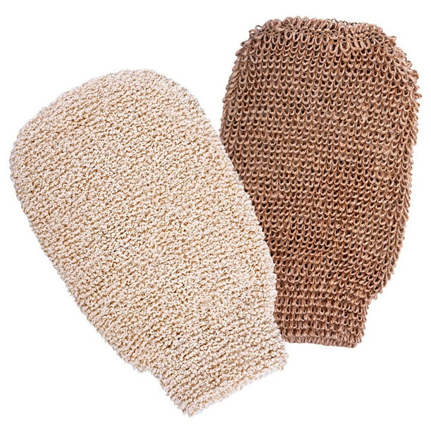 Langgg 2 Pieces Exfoliating Mitt Shower Exfoliator Mitts Household Body ...