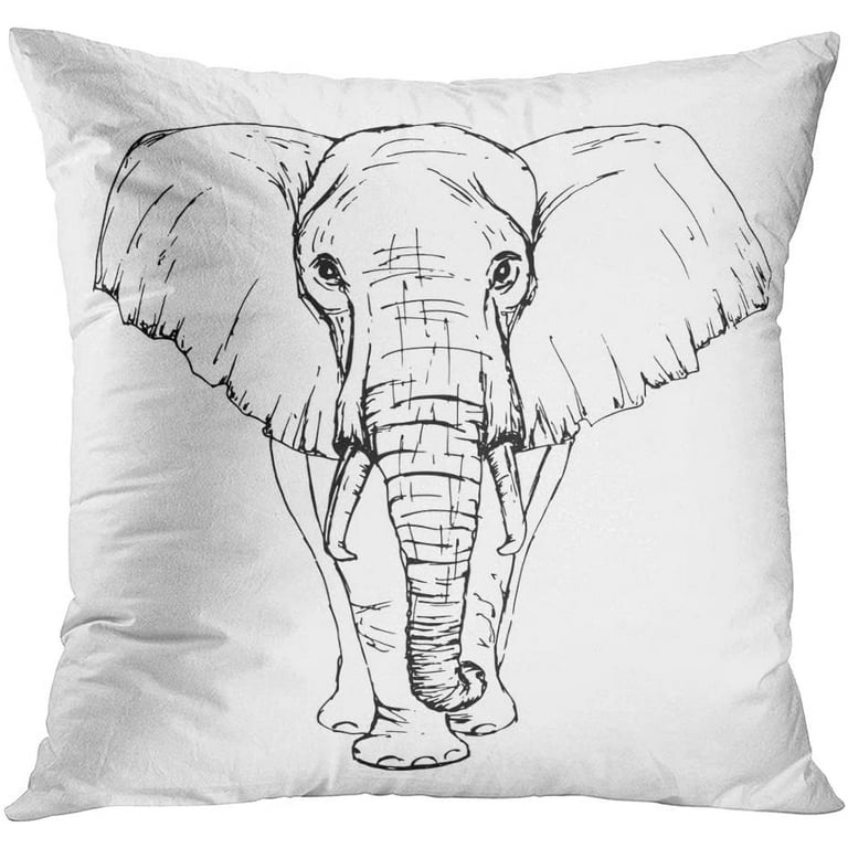 Elephant Front View Drawing