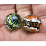 Big Game Toys ~Set of 2 RINKY-DINK 16mm Handmade Art Glass Marbles ...