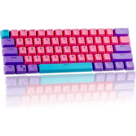 61 Key Pink Keycaps, 60% Mechanical Keyboard Keycaps Layout OEM Profile ...
