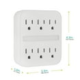 Philips 6-Outlet Grounded Wall Tap with Night Light, 440J, 15A, White ...