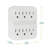 Philips 6-Outlet Grounded Wall Tap with Night Light, 440J, 15A, White ...
