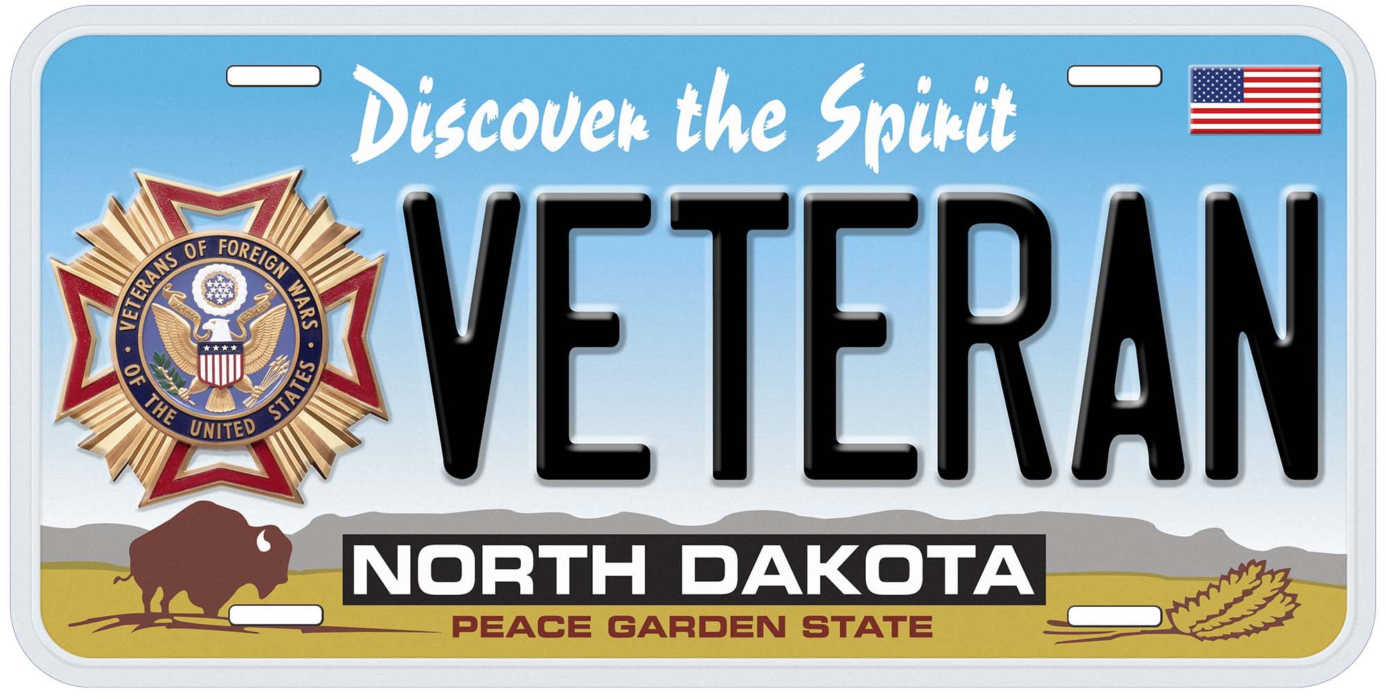 North Dakota Veteran Novelty Car Auto License Plate - Walmart.com