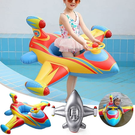 Baby Swimming Pool Float Cute Car Plane Design Kids Toddler Inflatable ...