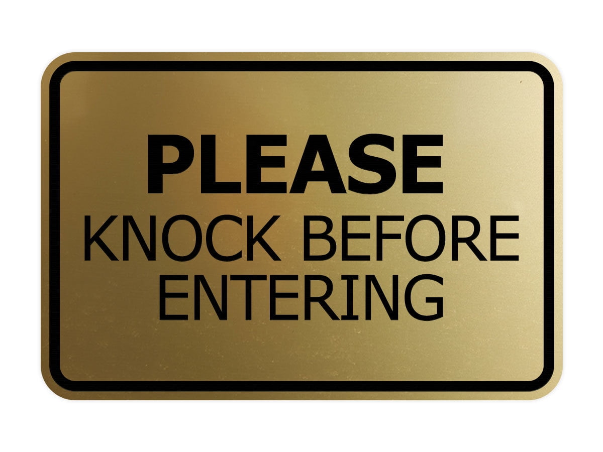Signs ByLITA Classic Framed Please Knock Before Entering Sign (Brushed ...