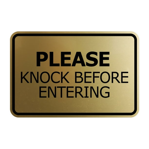 Signs ByLITA Classic Framed Please Knock Before Entering Sign (Brushed ...