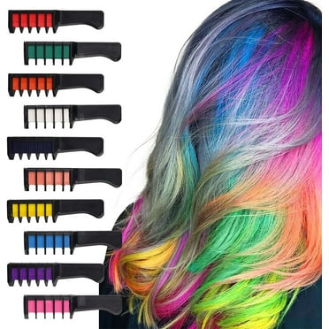 Sanmadrola Hair Chalk Comb for Girls Washable Temporary DIY Hair Color ...