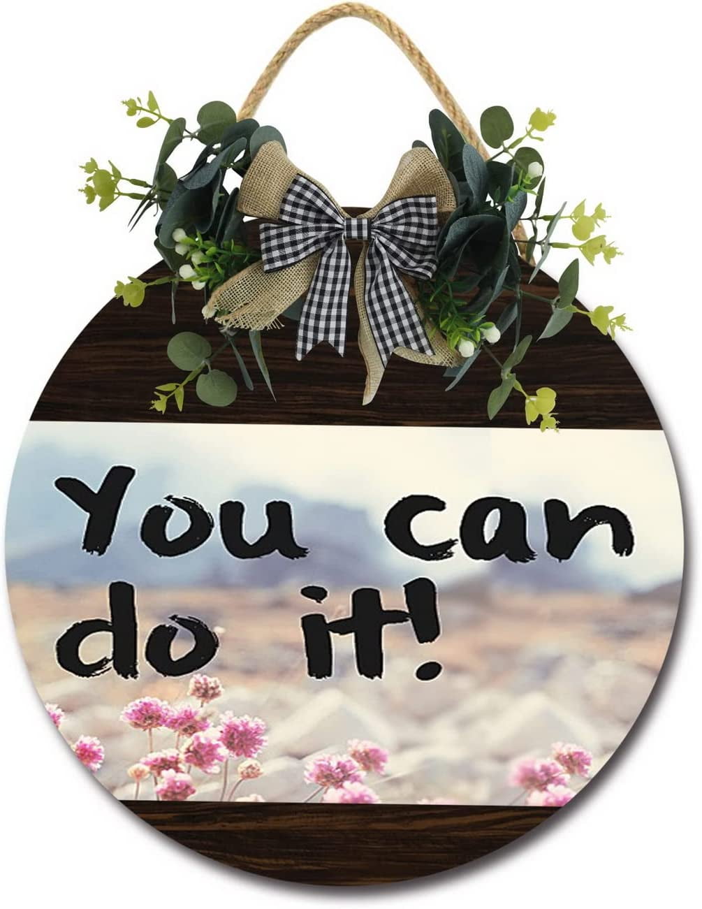 Eveokoki 12" You Can Do It Sign Farmhouse Door Signs for Wreaths Porch ...