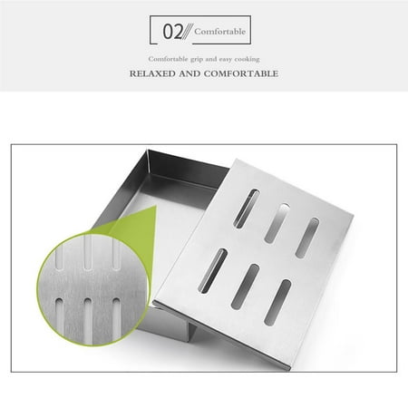 BBQ Stainless Steel Bacon Box Smoke Box Wood Chip Steel Smoker ...