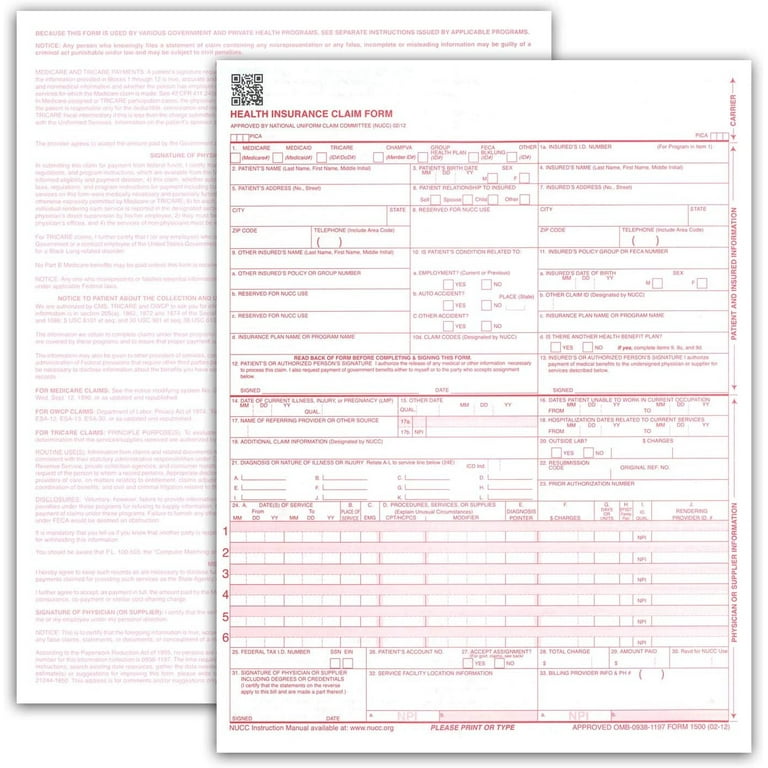 Insurance Claim Form 1500