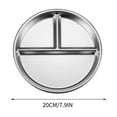 ViYW 304 Stainless Steel Partitioned Dinner Plates 3 Section Round ...