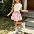 ATOGUTA Short Sets Girls 2 Piece Outfits Ruffle Short Sleeves Crewneck ...