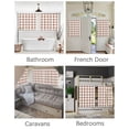 Brown White Square Plaid Short Blackout Curtains 36 Inch Long,Lines ...