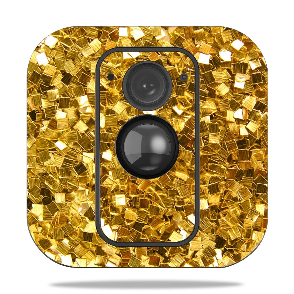 Skin Decal Wrap Compatible With Blink XT Outdoor Camera Gold Chips ...