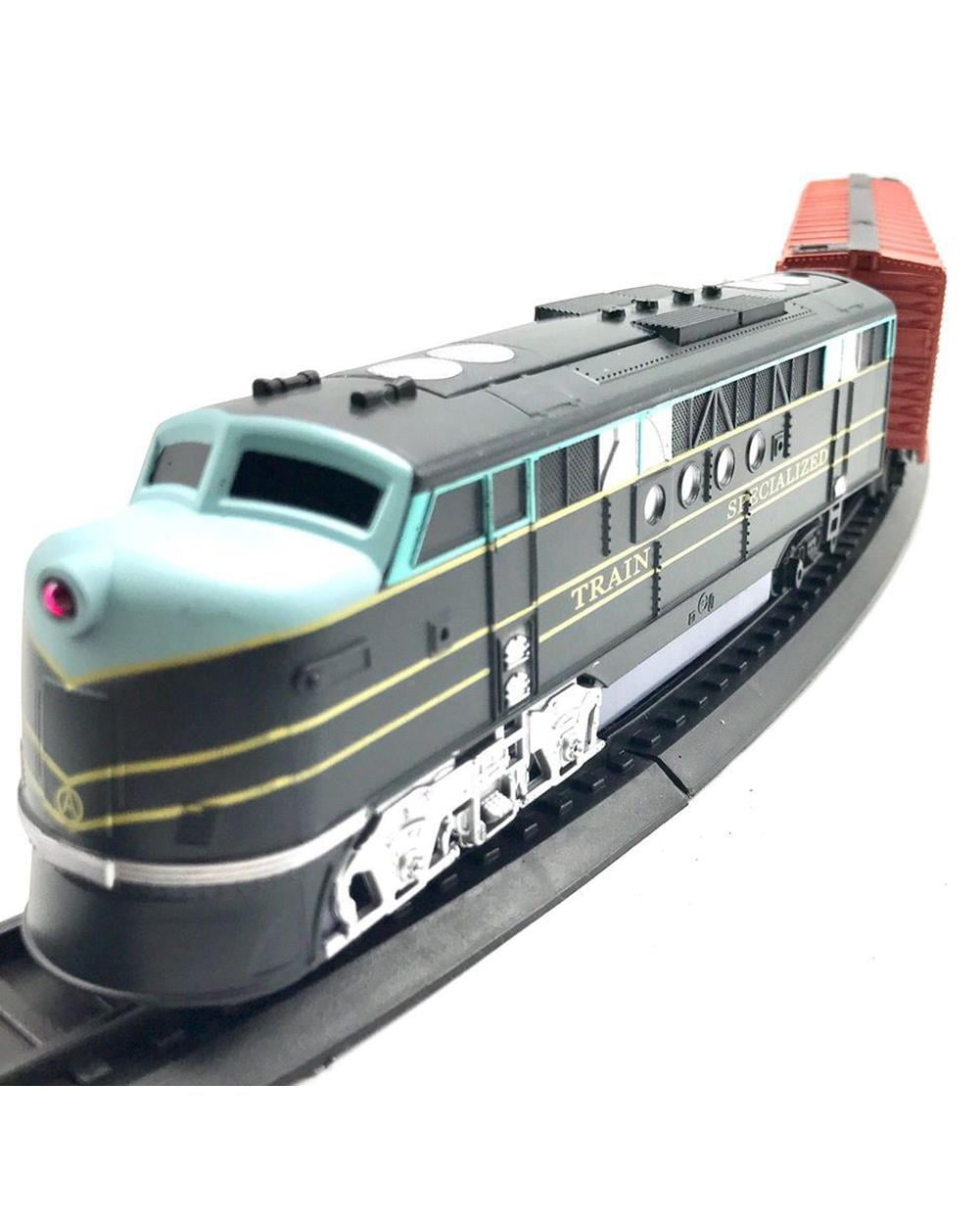 Classic Railway Set with Light and Sound Die-Cast Train Models, Gray ...