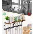 2Pack Broom Holder Wall Mount with Organizer Shelf, Space-Saving Broom ...