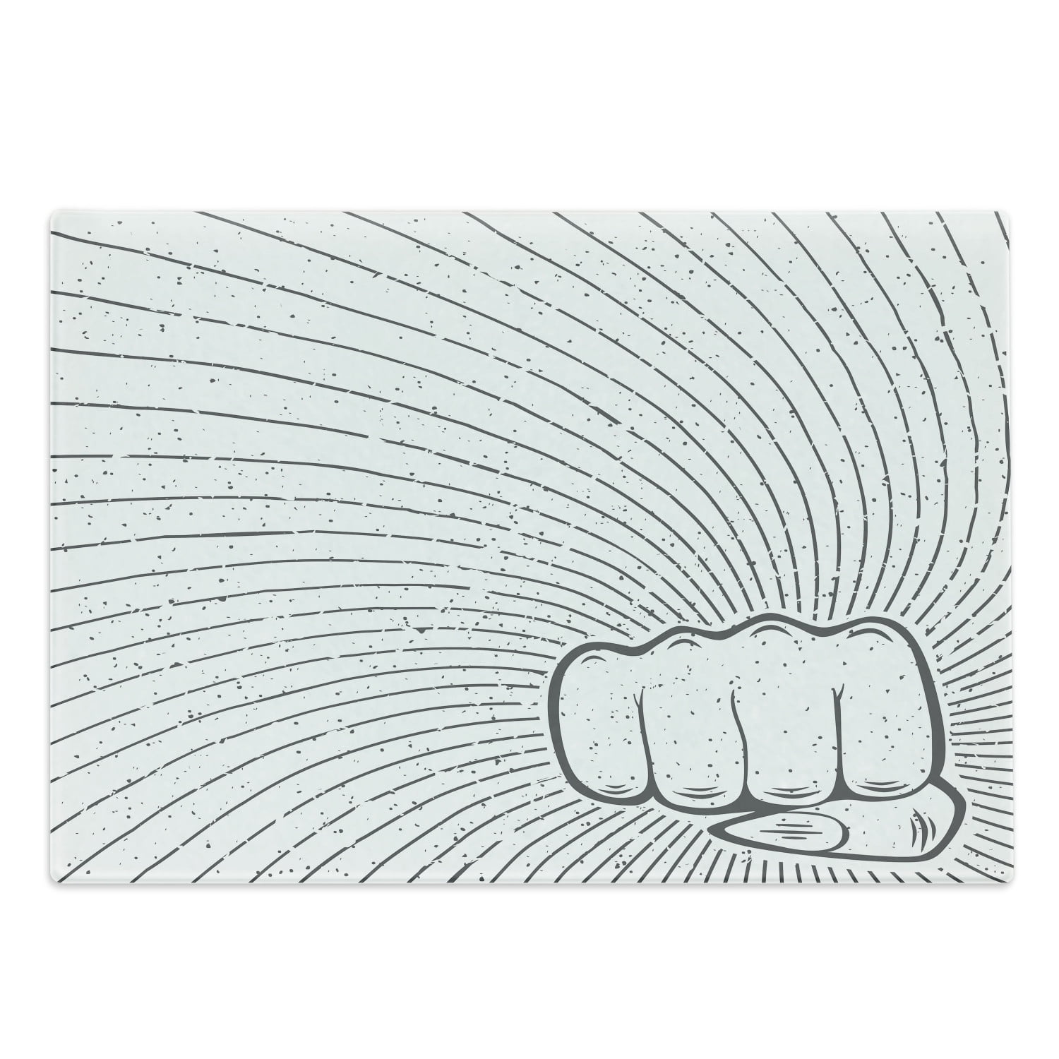 Jiu Jitsu Cutting Board, Monochrome Style Female Punch Graphic with ...