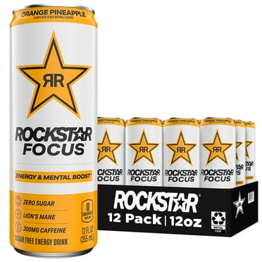 Rockstar Focus Zero Sugar Energy Drink, Orange Pineapple Flavor, Lion’s ...