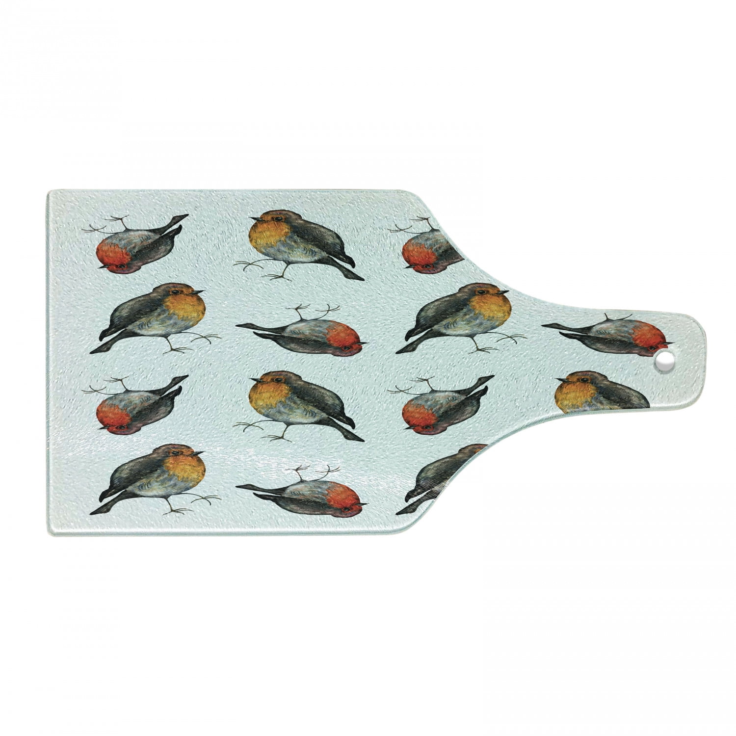 Bird Print Cutting Board, Robin Redbreast Breed in Watercolor Style ...