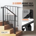 Handrails for Outdoor Steps, 2-3 Step Stair Hand Rail Kit, Transitional ...