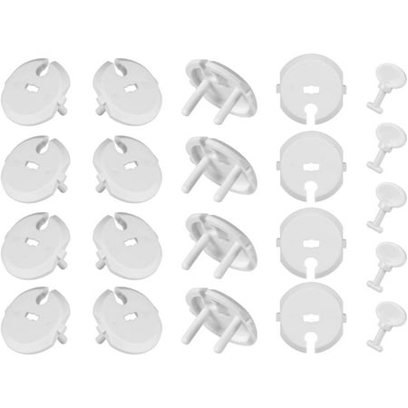 36pcs (30 Socket Covers + 6 Keys) Child Safety Socket Covers with Twist ...