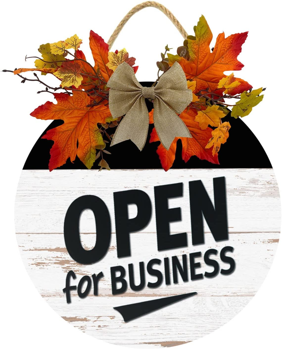 Eveokoki 12" Open For Business 01 Sign for Front Door Farmhouse Wooden ...