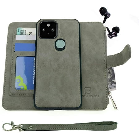 Google Pixel 4a Case, [Detachable Wallet Folio][2 in 1][Zipper Cash ...
