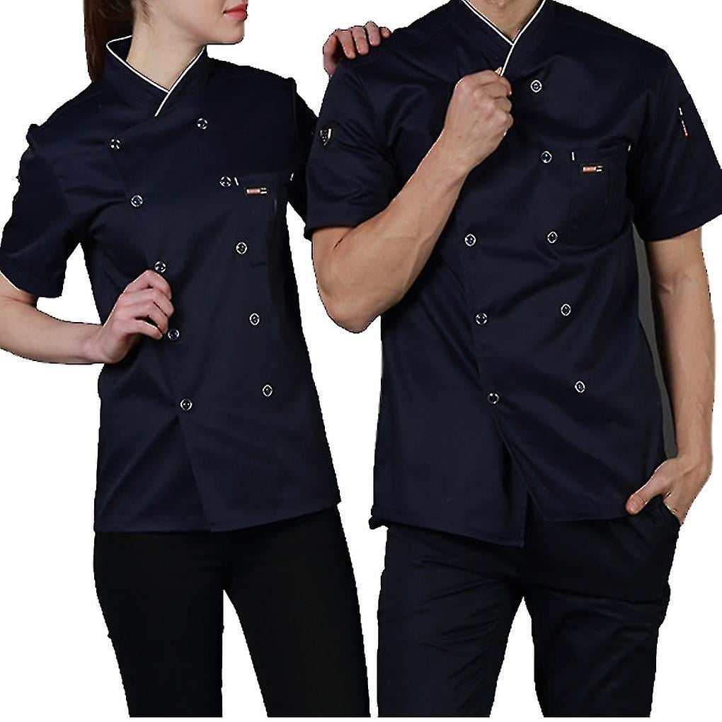 Camisa de chef de algodón con botones ajustables para hombre | Walmart ...