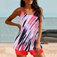 Skfvkab Women Plus Size Vintage Print Strappy Back Tankini Set Two