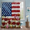 Abstract American Flag Shower Curtain for Bathroom, Poppy Sunflower ...