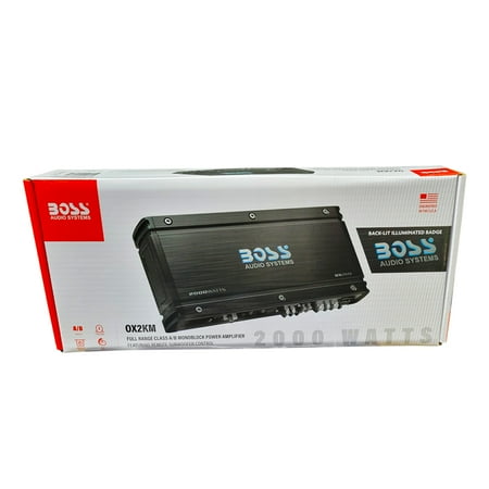 Boss Audio OX2KM 2000W 1-CH Monoblock Class-A/B Full Range Car Power ...