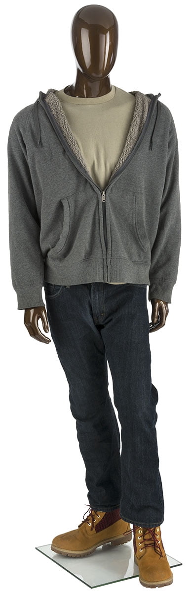 Displays2go Athletic Male Mannequin, Calf & Heel Rods, Glass Base ...