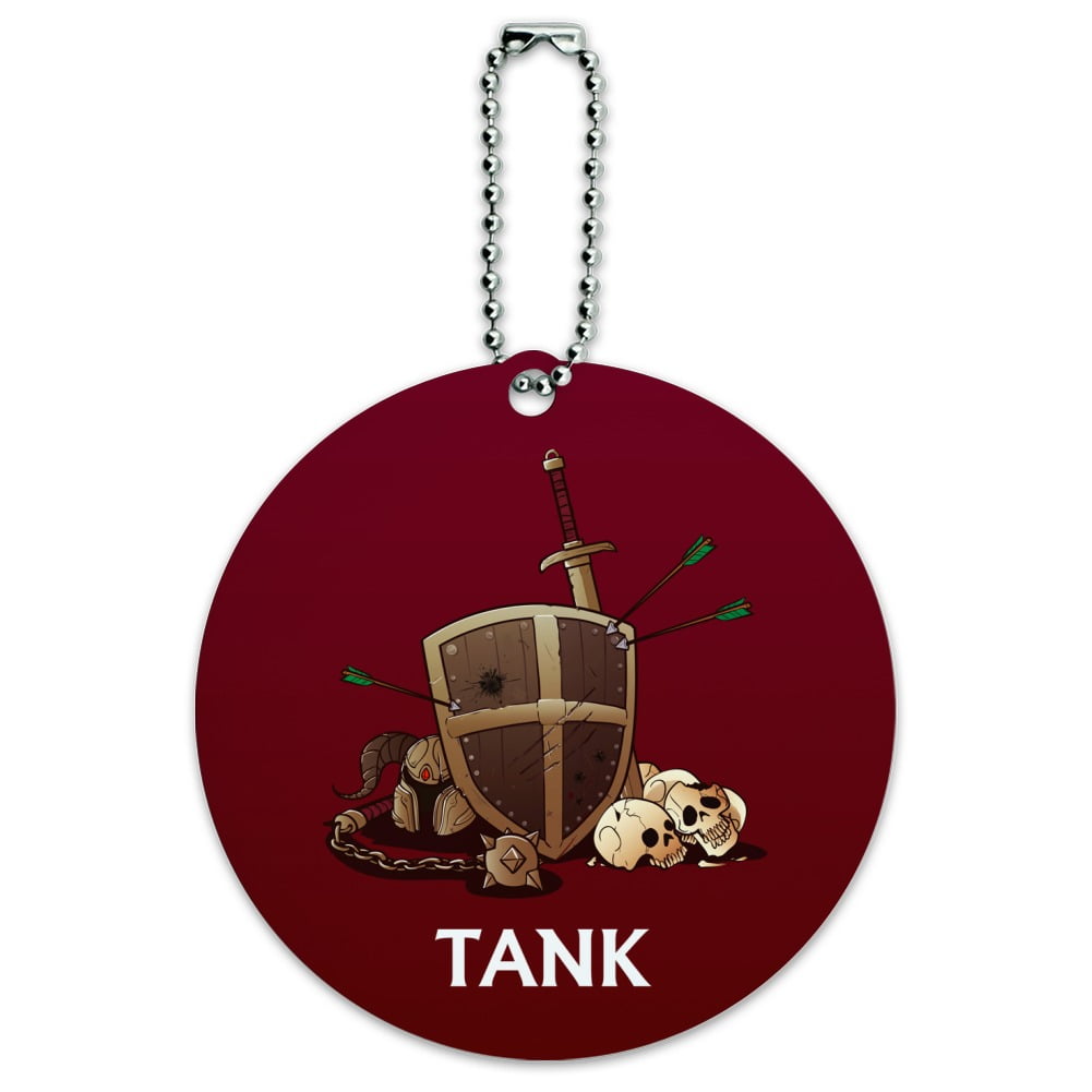 Tank Warrior RPG MMORPG Class Role Playing Game Round Luggage ID Tag ...